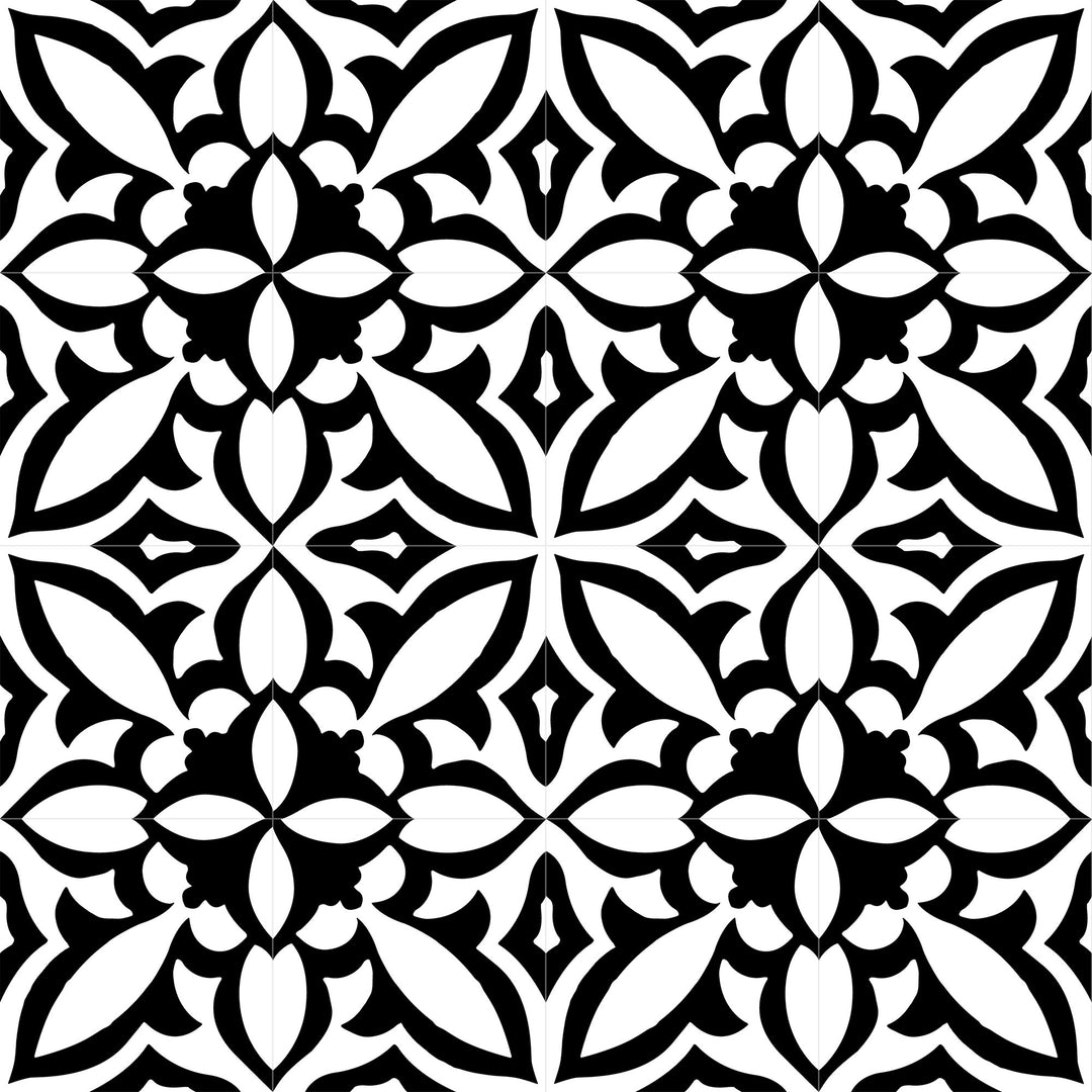 Retro Neuve Fleur Noir 8x8 Porcelain Tile – Glazzio Surfaces