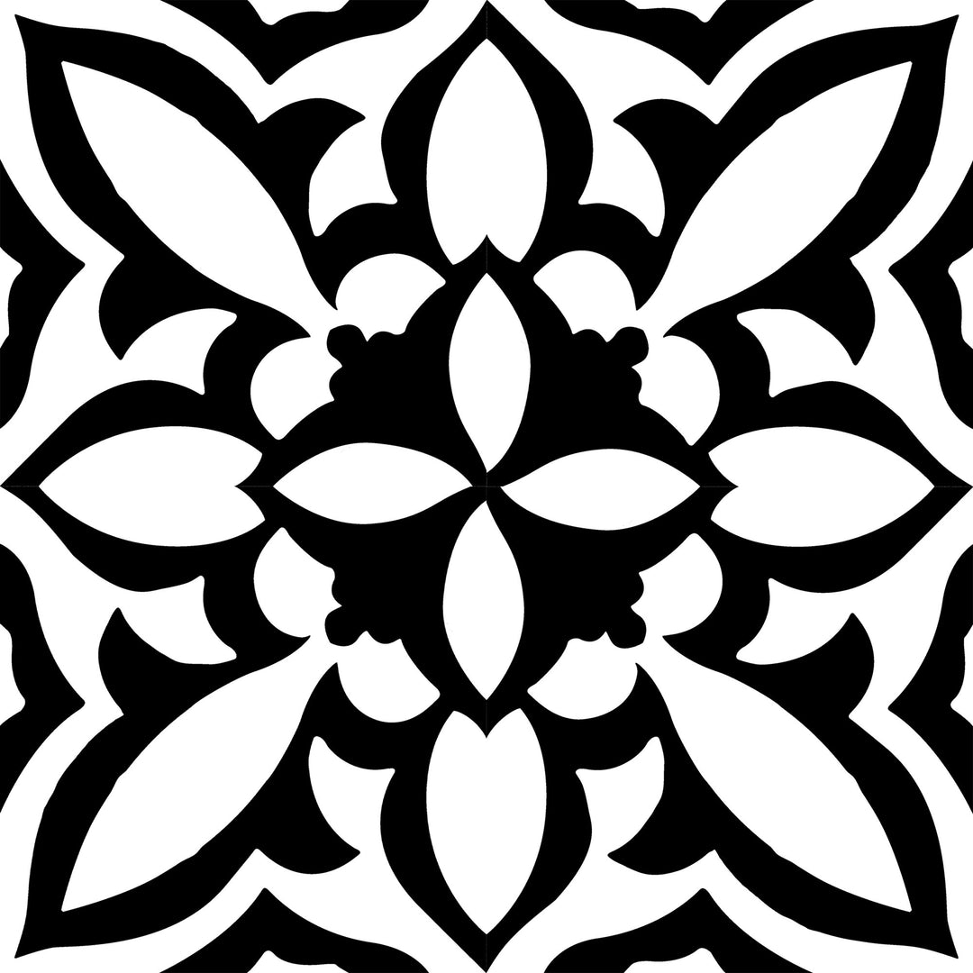 Retro Neuve Fleur Noir 8x8 Porcelain Tile – Glazzio Surfaces