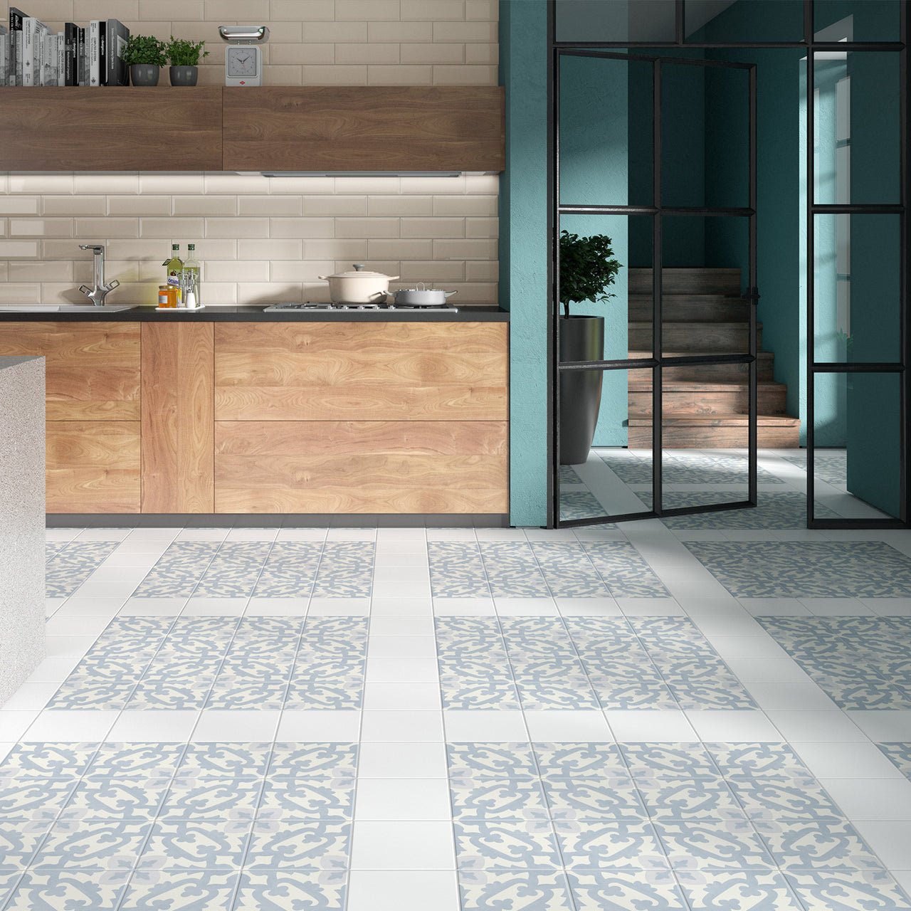 Florencial Genoa Sky 8x8 Porcelain Tile – Glazzio Surfaces