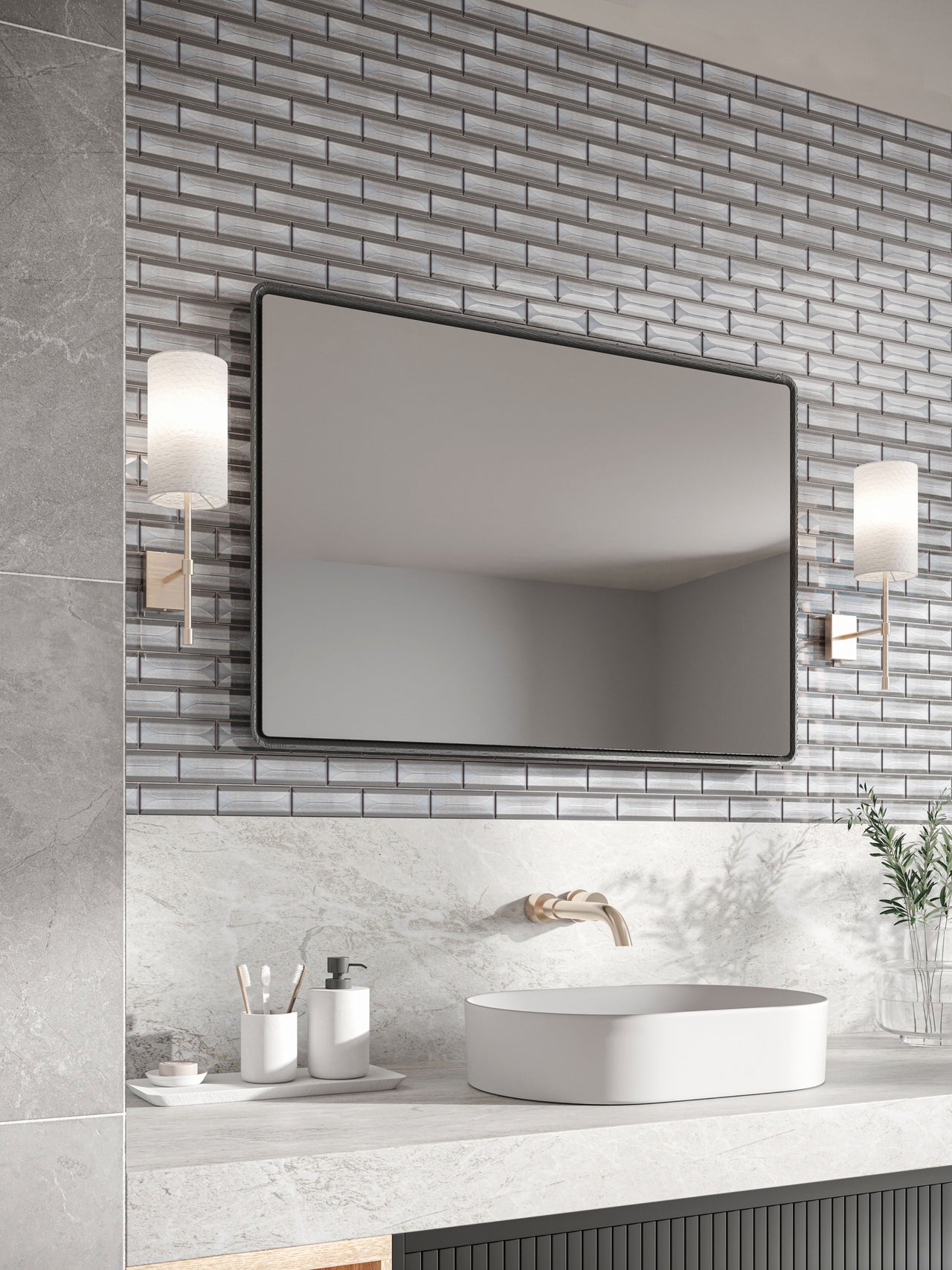 Frey Façade Palma Samson 2x5 Glass Mosaic – Glazzio Surfaces