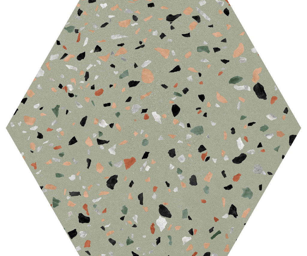 Abstract Salvia 8x9 Porcelain Hex – Glazzio Surfaces