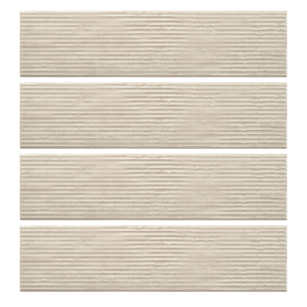 Groove Funk Beige 3x12 Porcelain Subway Tile – Glazzio Surfaces