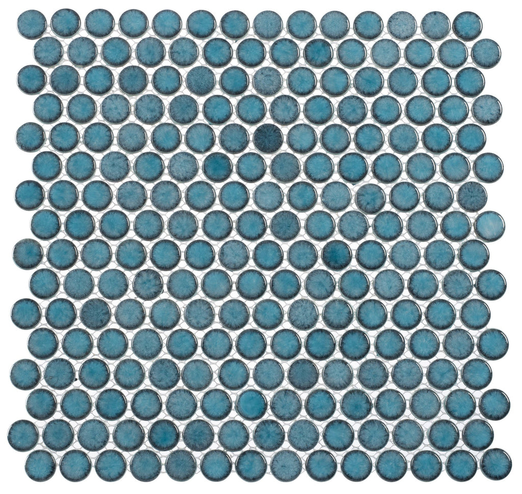 Greenwich Lafayette Blue 3/4" Penny Round Mosaic – Glazzio Surfaces